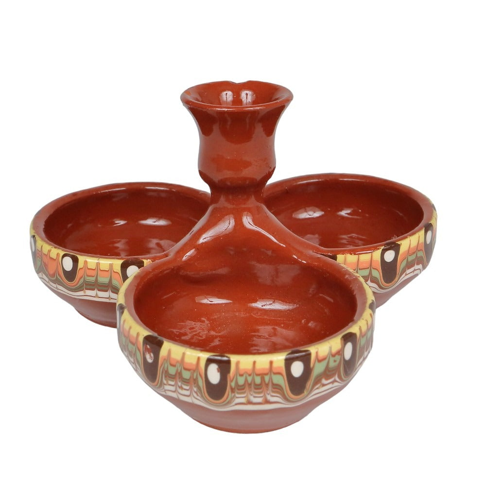 Solnita Ceramica 15 x 14 cm cu 3 Compartimente,7x7 cm – CasutaNoastra