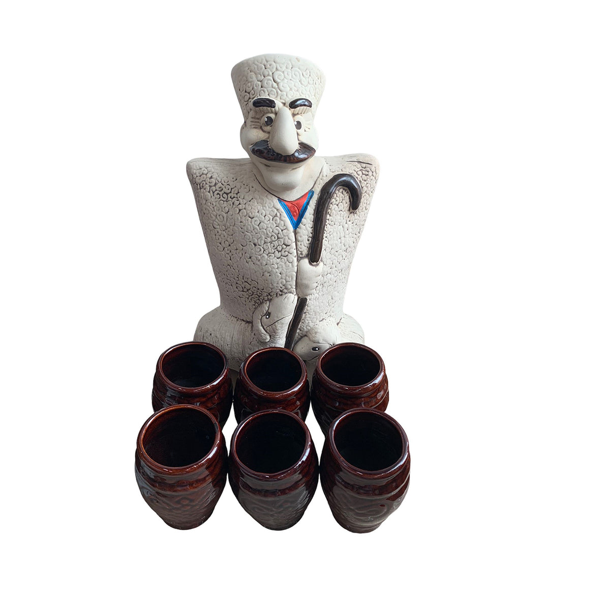 Set pentru servirea Bauturilor, Cioban cu 6 cesti, Ceramica – CasutaNoastra
